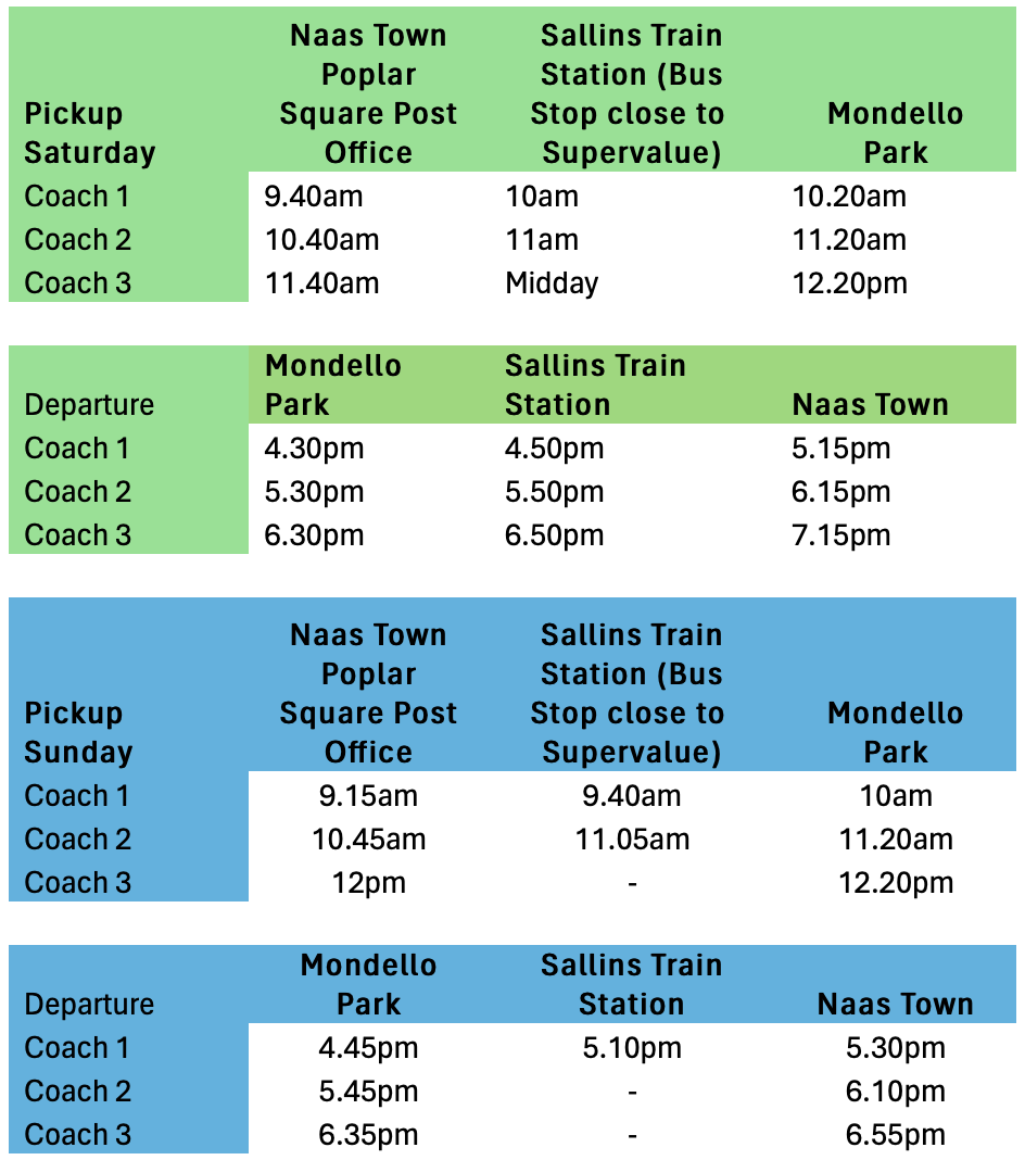 Bus Service For Drift Masters 2024 - Mondello Park